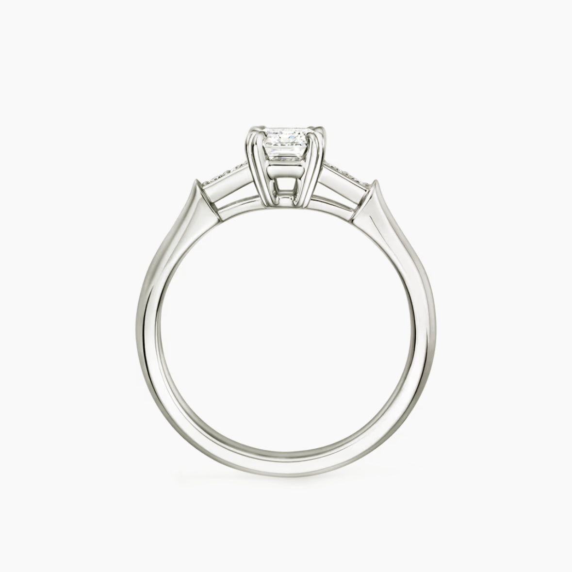 Sigma Emerald-Cut Diamond Engagement Ring