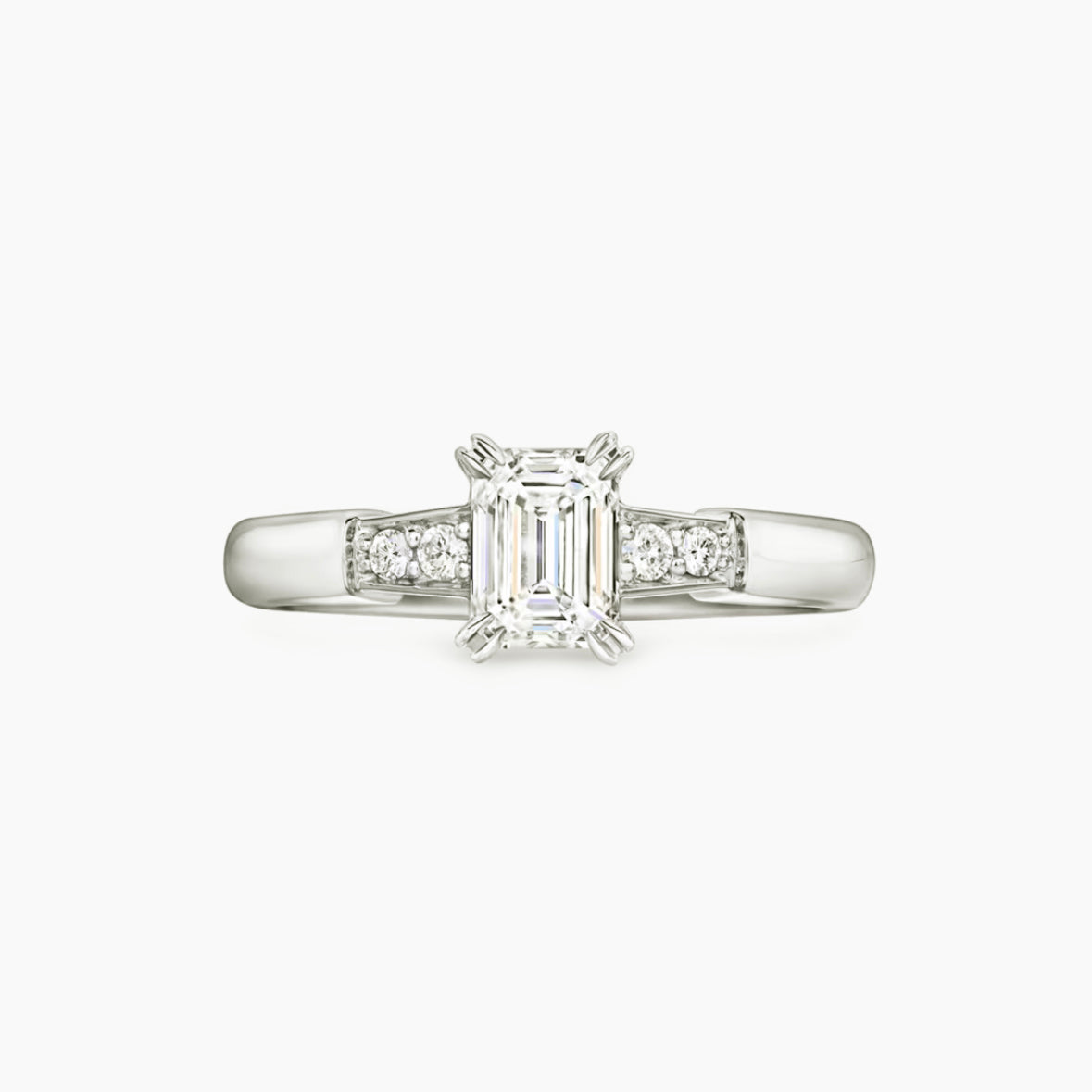 Sigma Emerald-Cut Diamond Engagement Ring